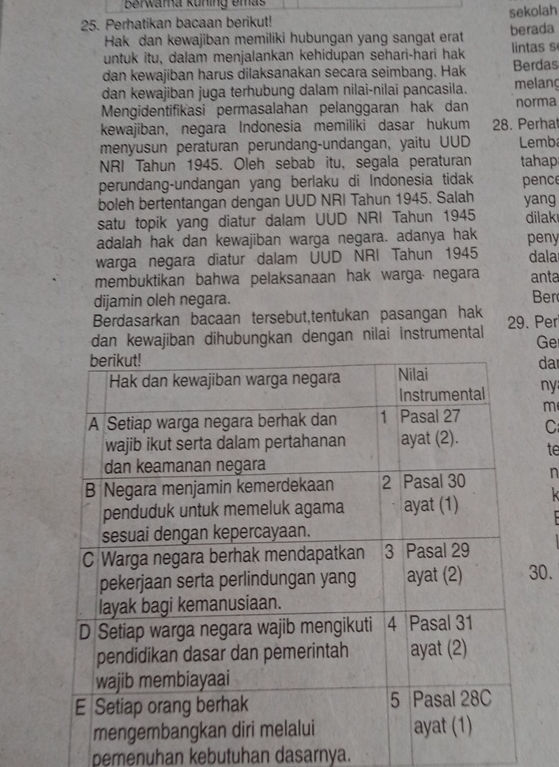 Berdasarkan bacaan tersebut, tentukan | StudyX