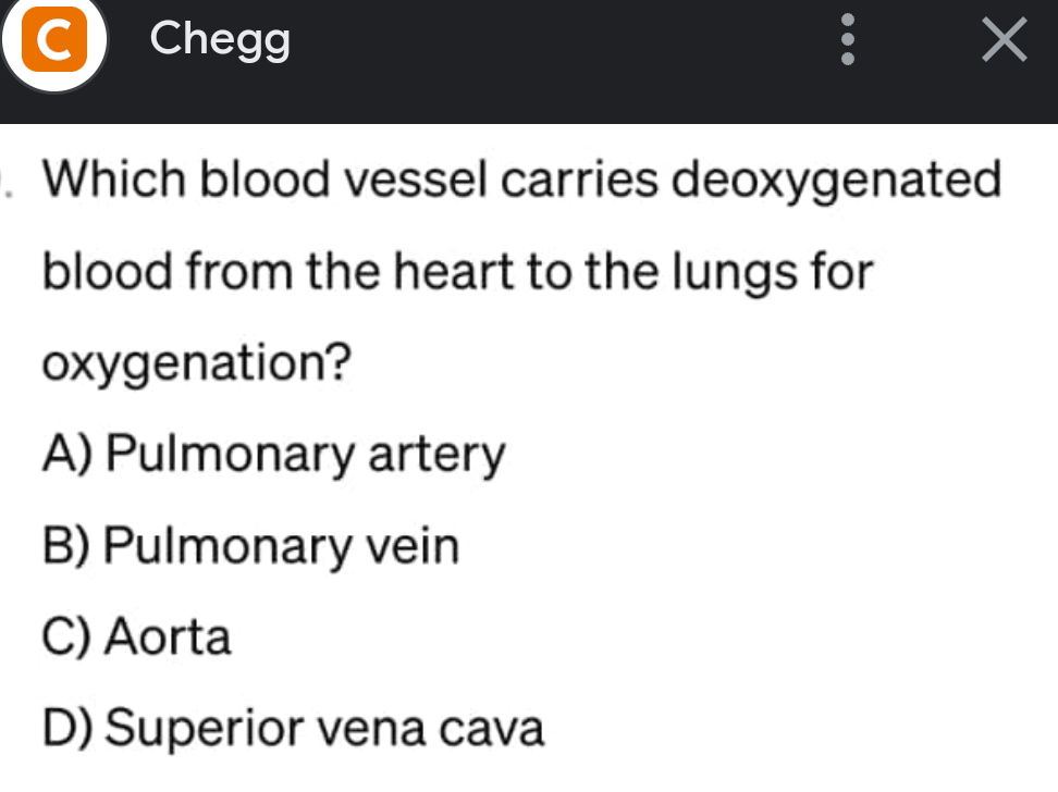 Which blood vessel carries deoxygenated