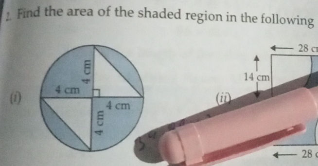 Find the area of the shaded region in the | StudyX