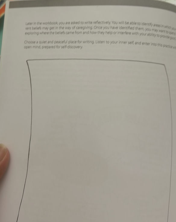 Later in the workbook you are asked to write