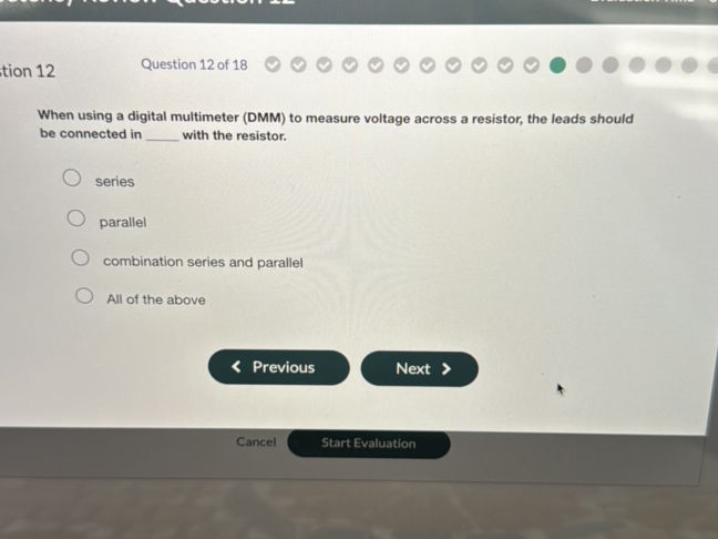 When using a digital multimeter (DMM) to | StudyX