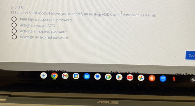 TSS option 5 - REASSIGN allows you to modify | StudyX