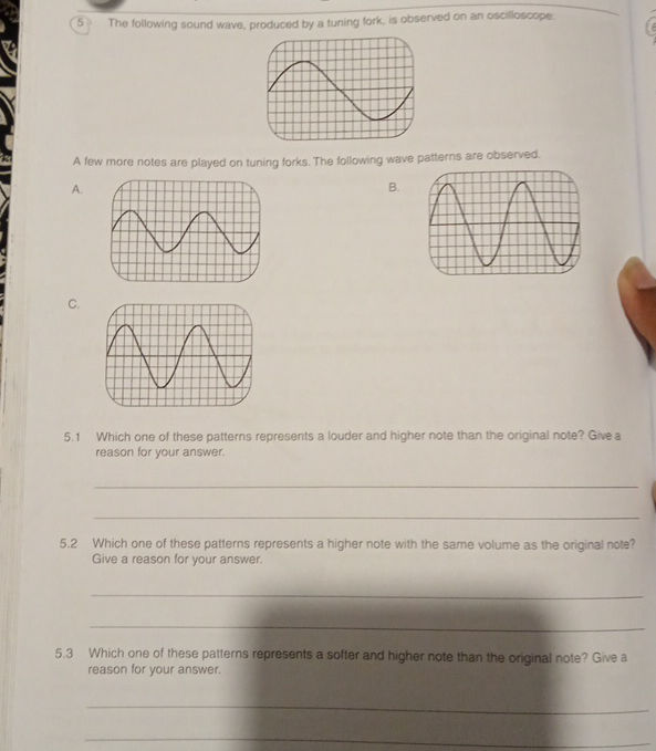 The following sound wave produced by a | StudyX