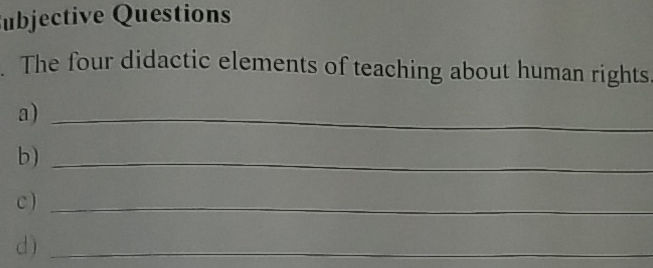 The four didactic elements of teaching about | StudyX