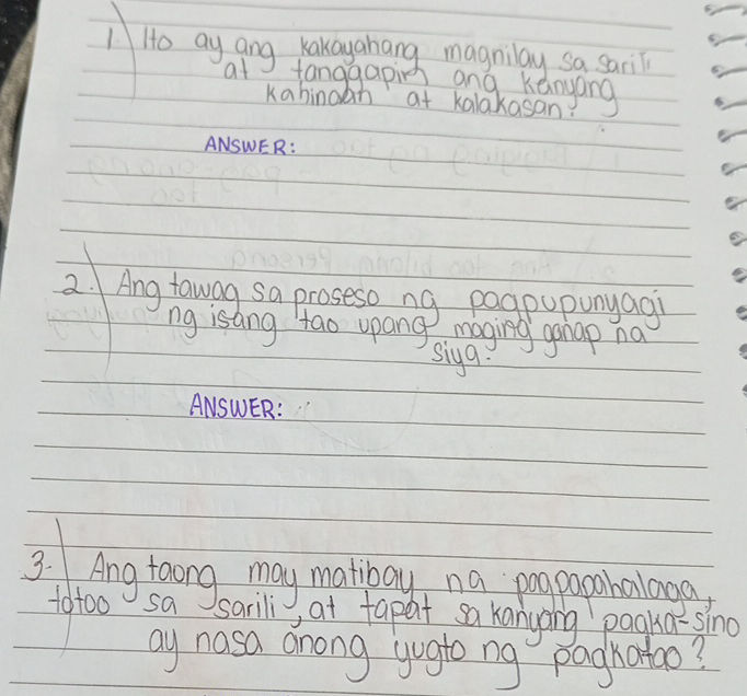 1 Ito ay ang kakayahang magnilay sa sarili | StudyX