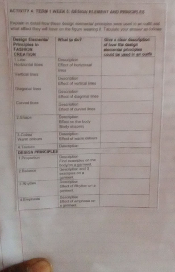 ACTIVITY 4 TERM 1 WEEK 5 DESIGN ELEMENT AND | StudyX