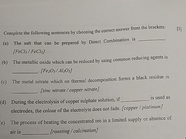 Complete the following sentences by choosing | StudyX