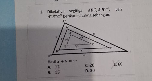 2 Diketahui segitiga ABC ABC dan ABC berikut | StudyX