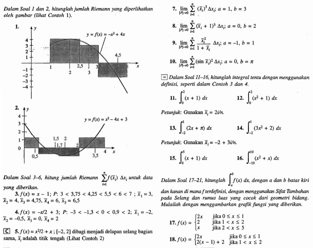 Dalam Soal 1 dan 2, hitunglah jumlah Riemann | StudyX