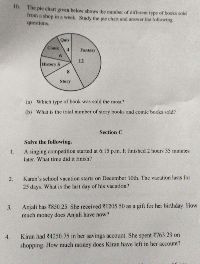 The pie chart given below shows the number | StudyX