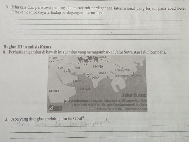 a. Apa yang diangkut melalui jalur tersebut? | StudyX
