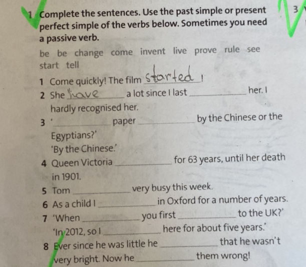 1 Complete the sentences Use the past simple | StudyX