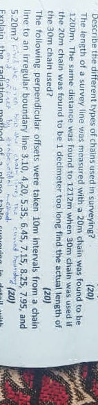 (20) Describe the different types of chains | StudyX