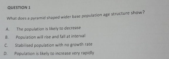 What does a pyramid shaped wider base | StudyX