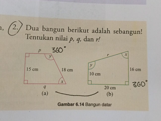 Dua bangun berikut adalah sebangun Tentukan | StudyX