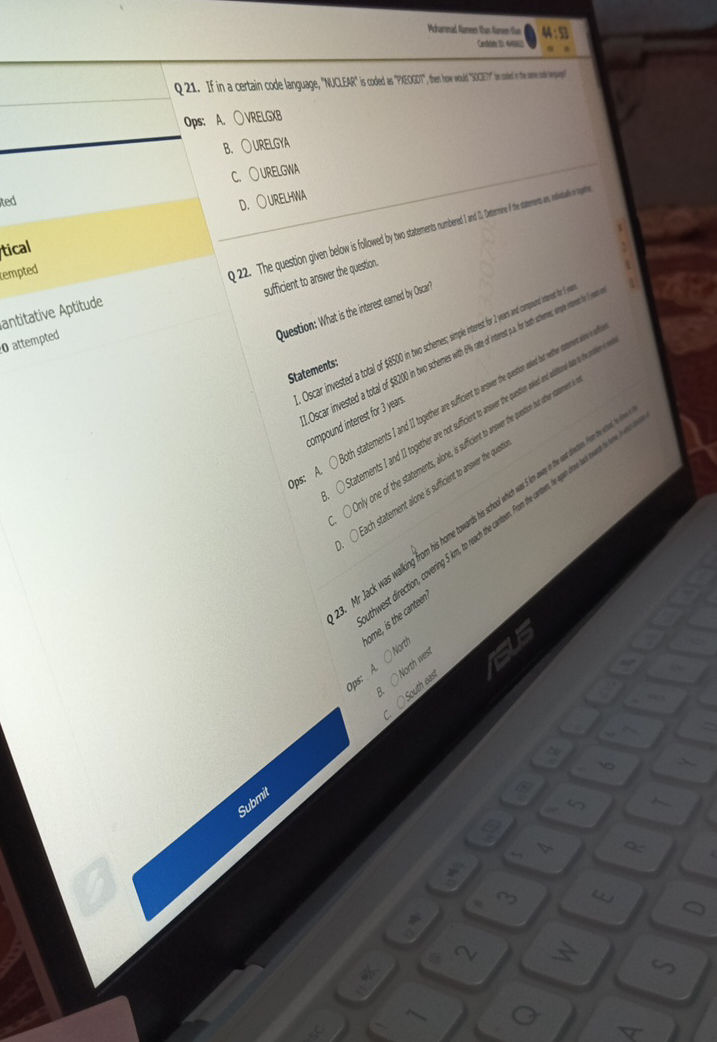 Q 21 If in a certain code language NUCLEAR | StudyX