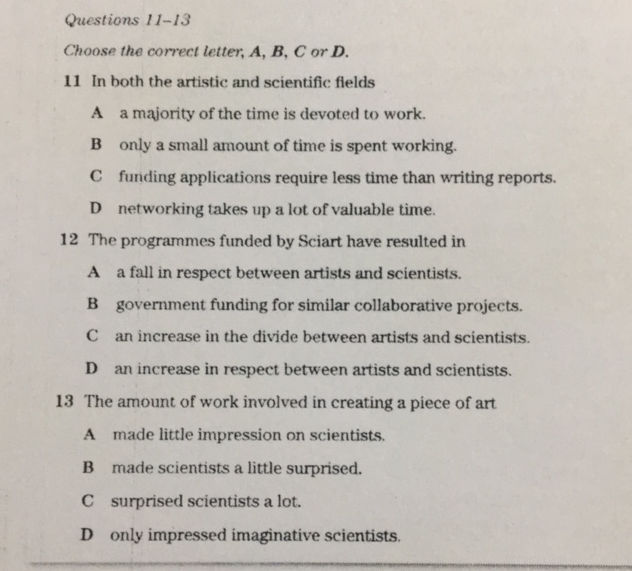 Questions 11-13 Choose the correct letter, | StudyX