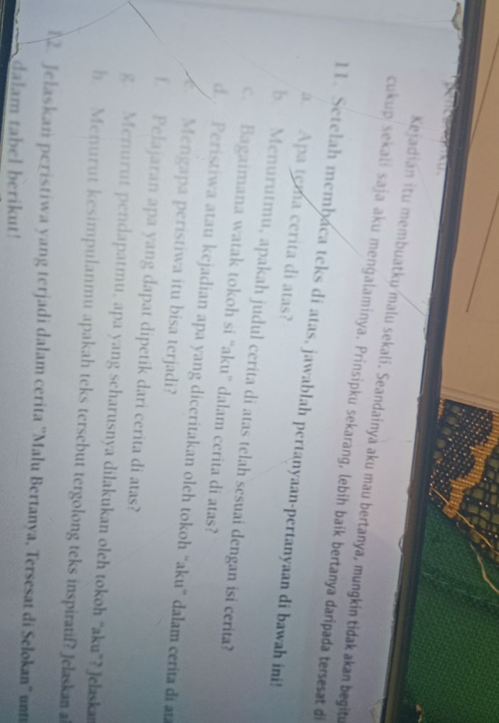 11 Setelah membaca teks di atas jawablah | StudyX