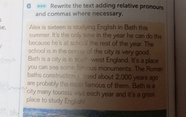 Rewrite the text adding relative pronouns | StudyX
