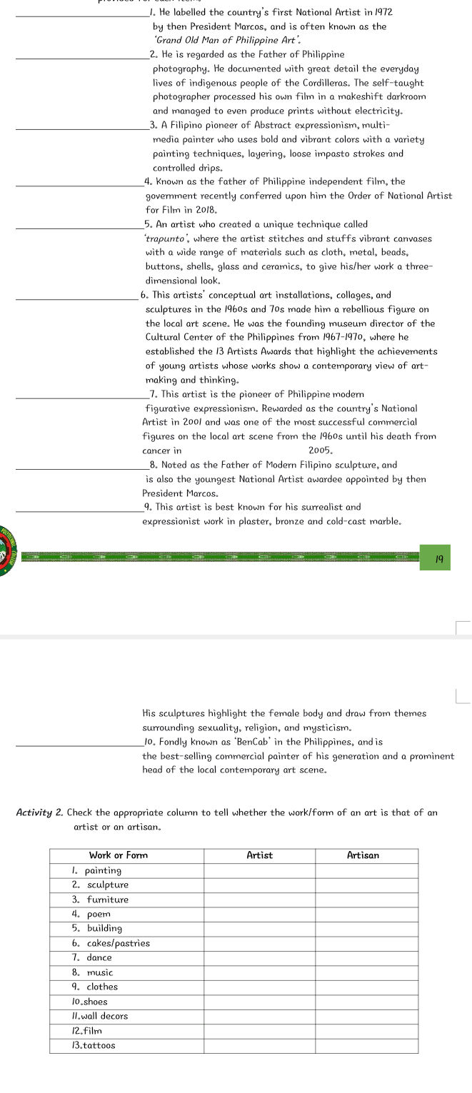 Activity 2 Check the appropriate column to | StudyX