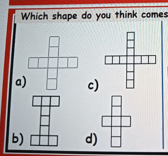 Which shape do you think comes next? a) | StudyX
