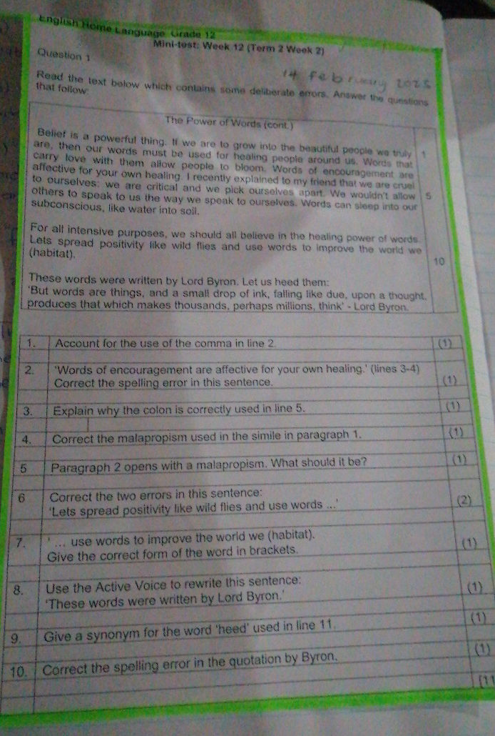 Read the text below which contains some | StudyX