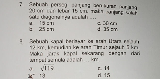 7. Sebuah persegi panjang berukuran panjang | StudyX