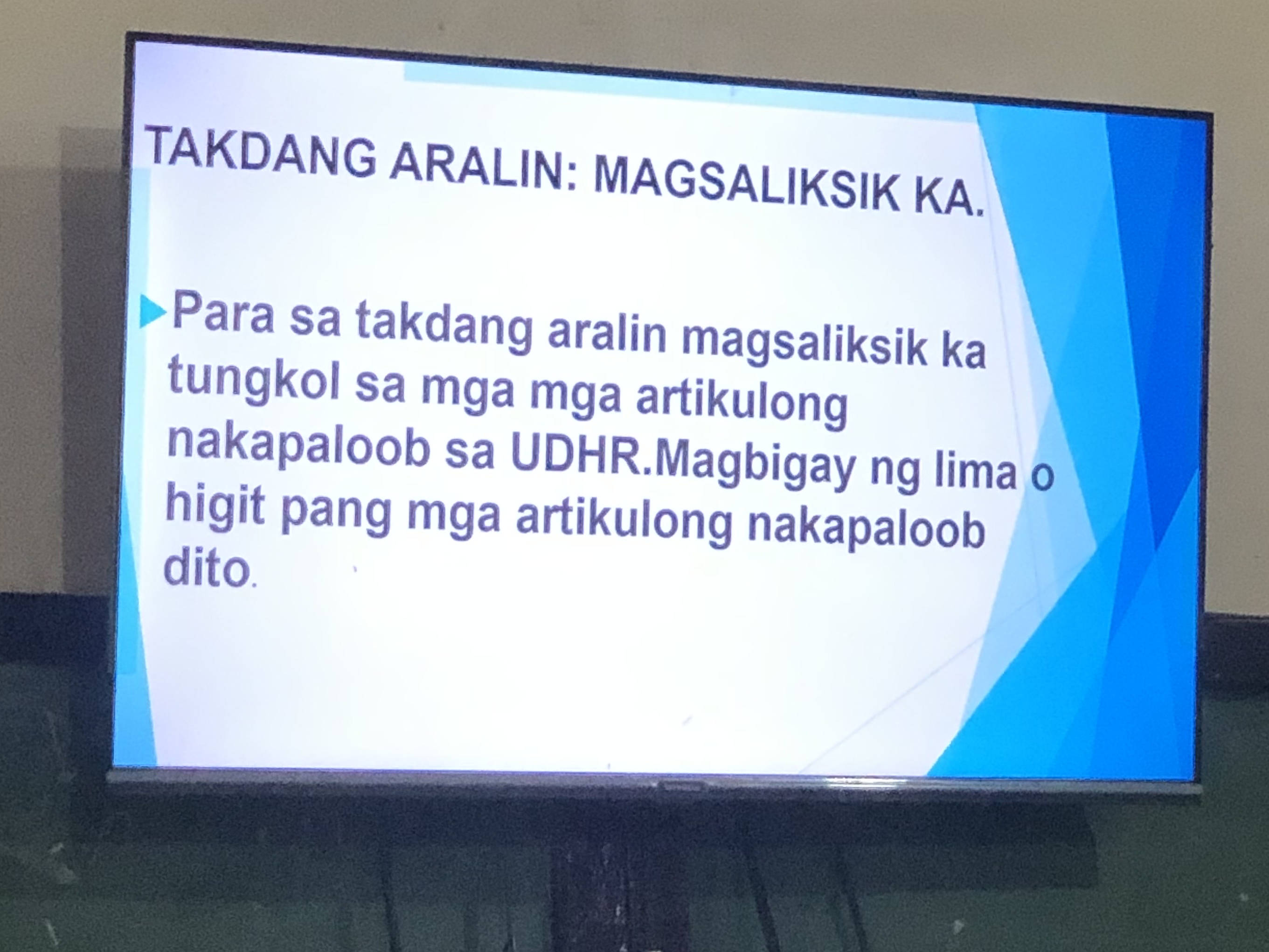 TAKDANG ARALIN: MAGSALIKSIK KA. Para sa | StudyX