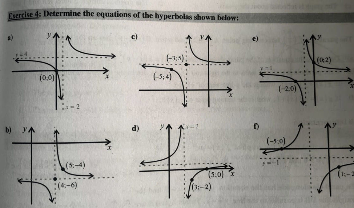 Exercise 4 Determine the equations of the | StudyX
