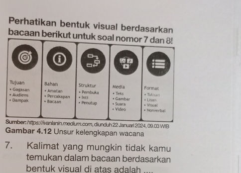 Perhatikan bentuk visual berdasarkan bacaan | StudyX