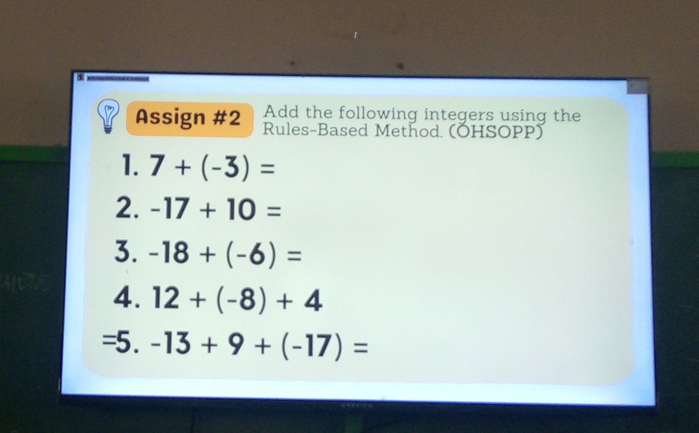 Assign #2 Add the following integers using | StudyX