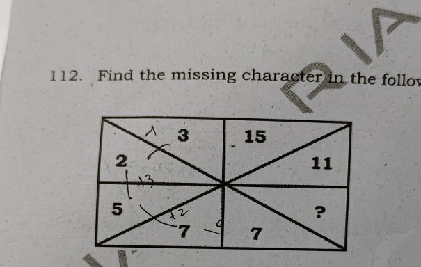 112 Find the missing character in the | StudyX