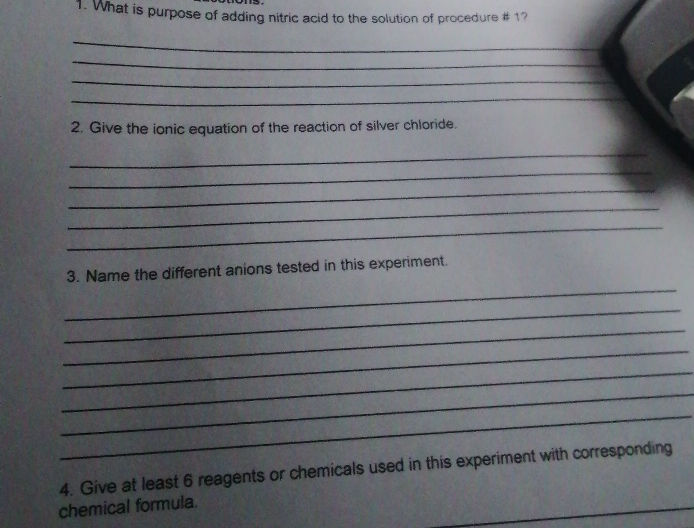 1 What is purpose of adding nitric acid to | StudyX