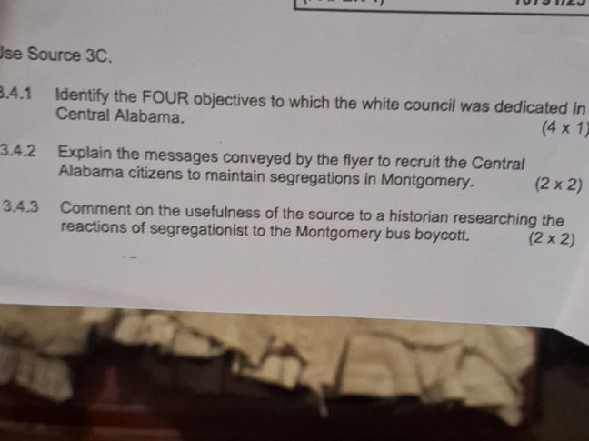 Use Source 3C. 3.4.1 Identify the FOUR | StudyX