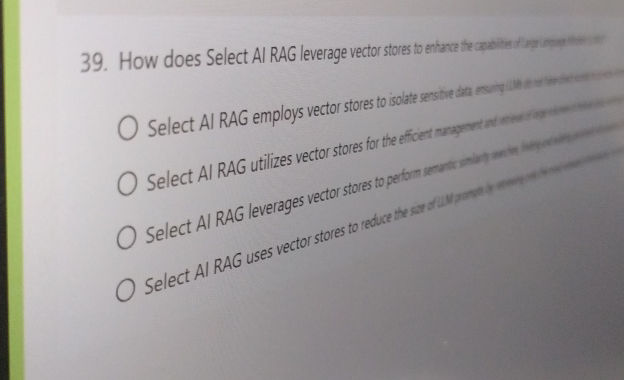 39. How does Select AI RAG leverage vector | StudyX