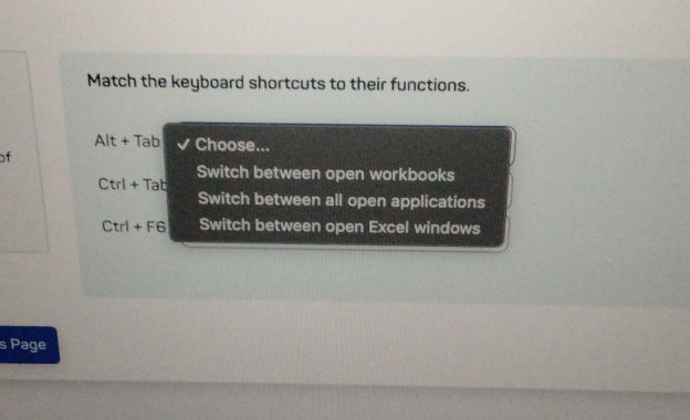 Match the keyboard shortcuts to their | StudyX