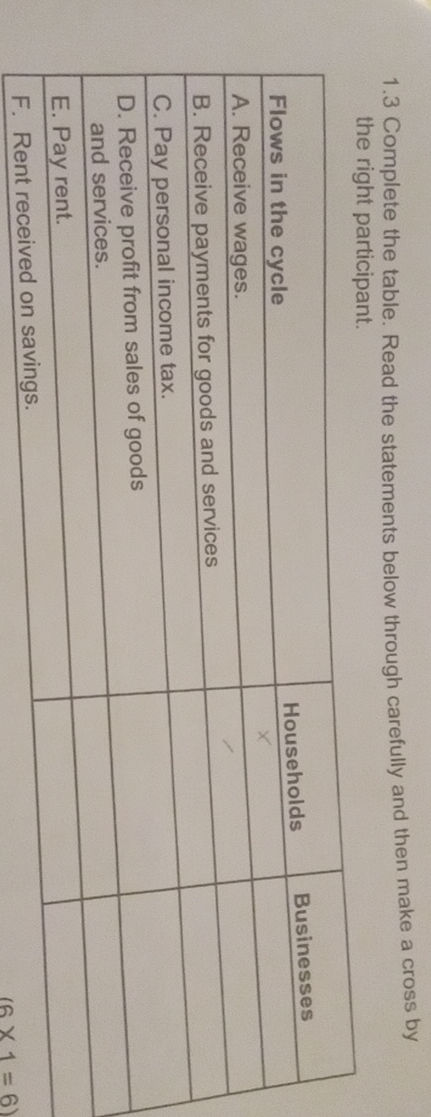 13 Complete the table Read the statements | StudyX