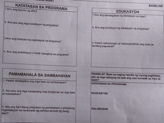 KATATASAN SA PROGRAMA 1.Ano ang layunin ng | StudyX