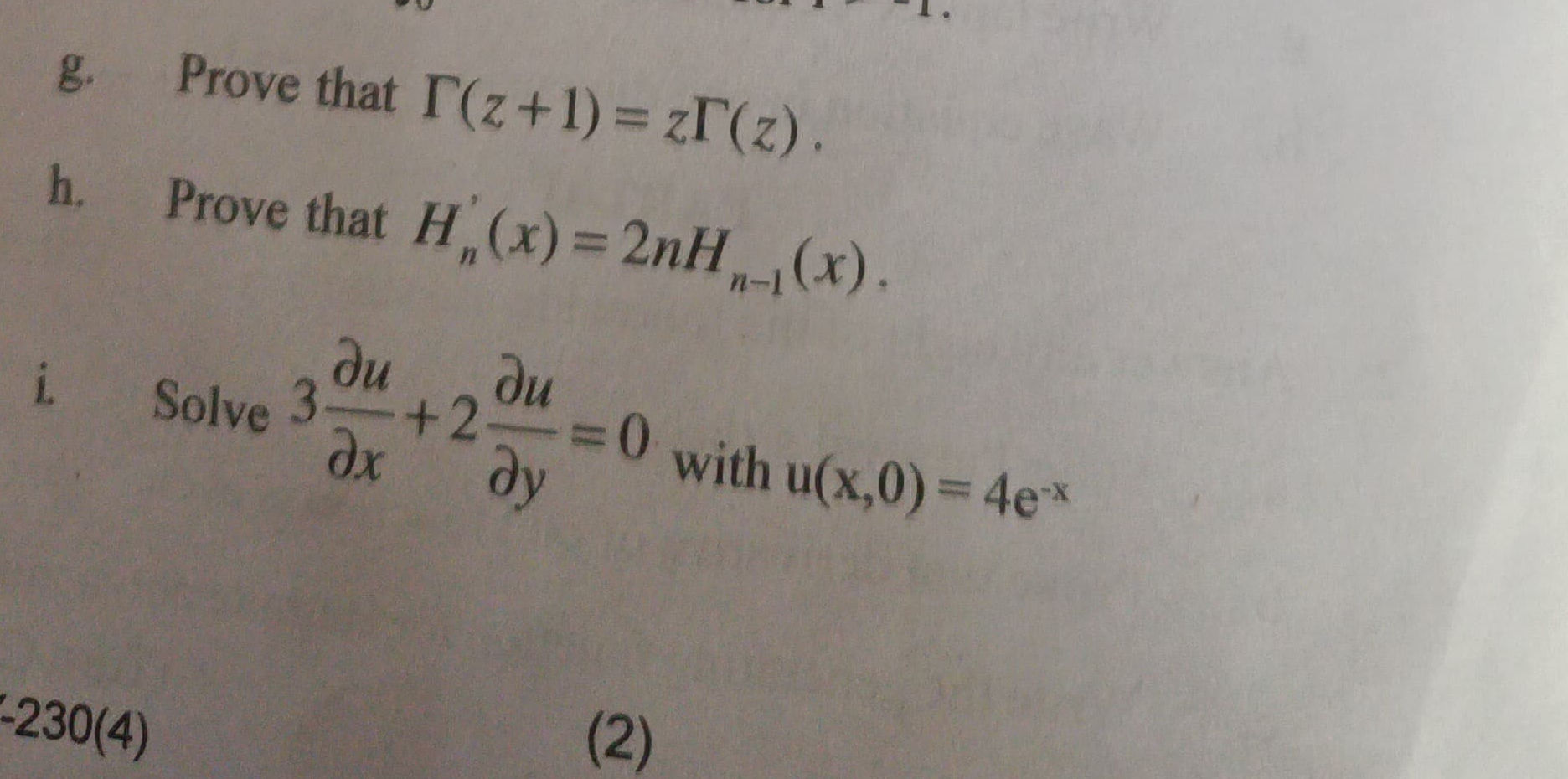 g Prove that (z+1) = z (z) h Prove that | StudyX