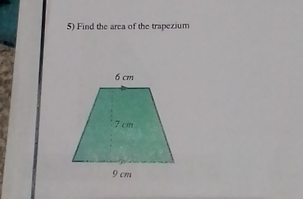 5) Find the area of the trapezium | StudyX