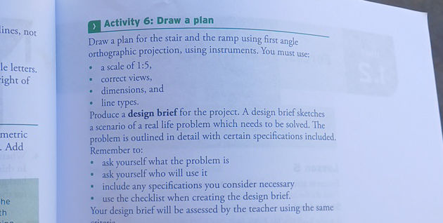 Activity 6 Draw a plan Draw a plan for the | StudyX