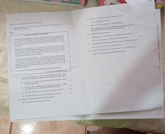 QUESTION 5 LANGUAGE AND EDITING SKILLS 51 | StudyX