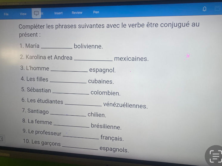 Complter les phrases suivantes avec le verbe | StudyX