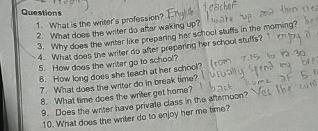 Questions 1. What is the writer's | StudyX