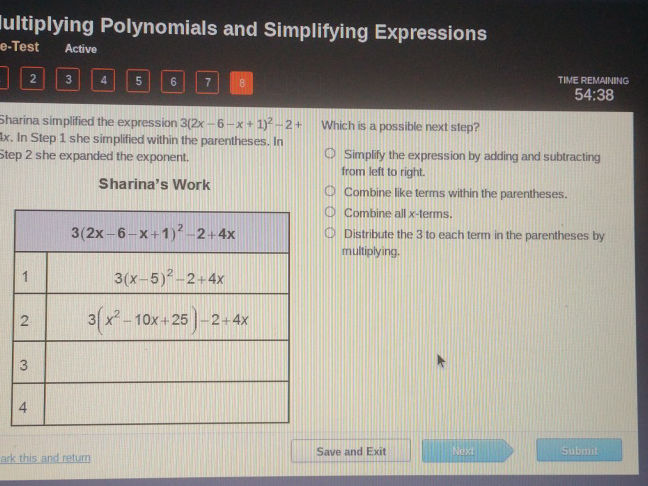 Sharina simplified the expression 3(2x - 6 - | StudyX