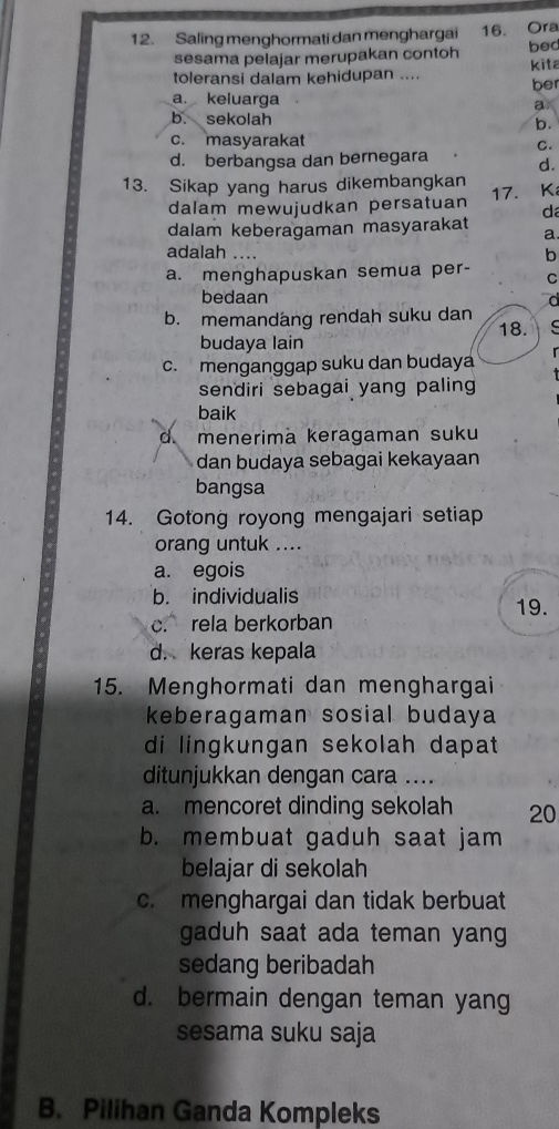 12 Saling menghormati dan menghargai sesama | StudyX