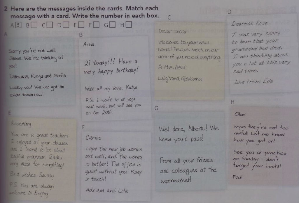 2 Here are the messages inside the cards. | StudyX