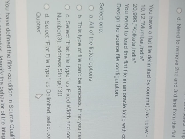 You have a flat file delimited by comma() as | StudyX