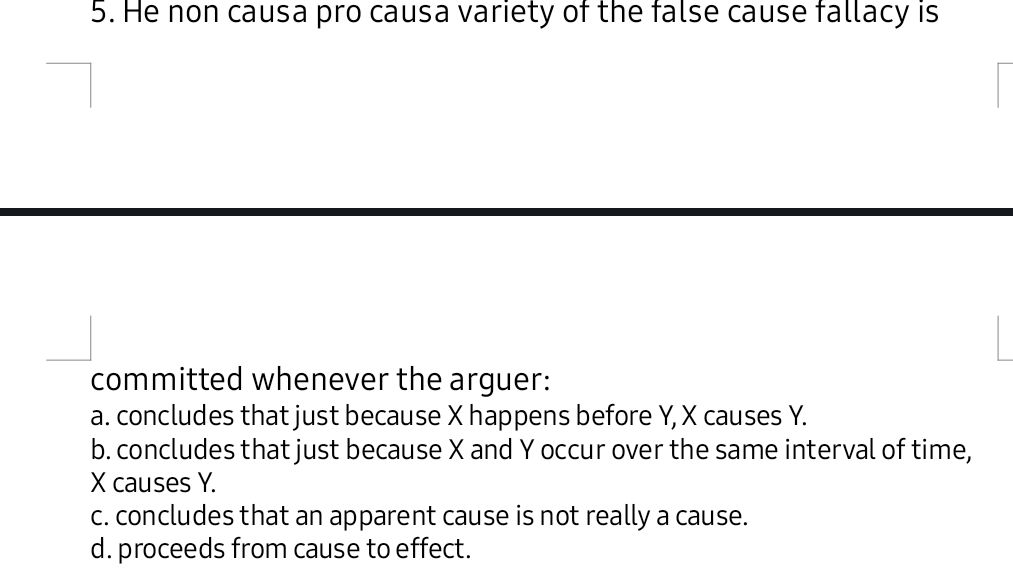 5 He non causa pro causa variety of the | StudyX