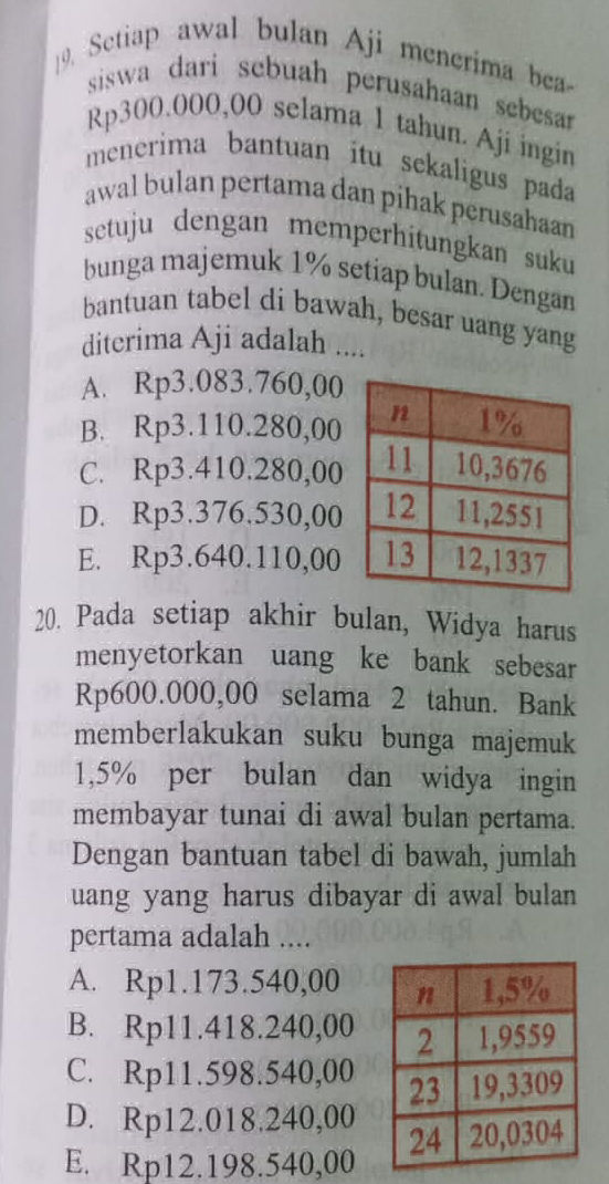 19 Setiap awal bulan Aji menerima beasiswa | StudyX